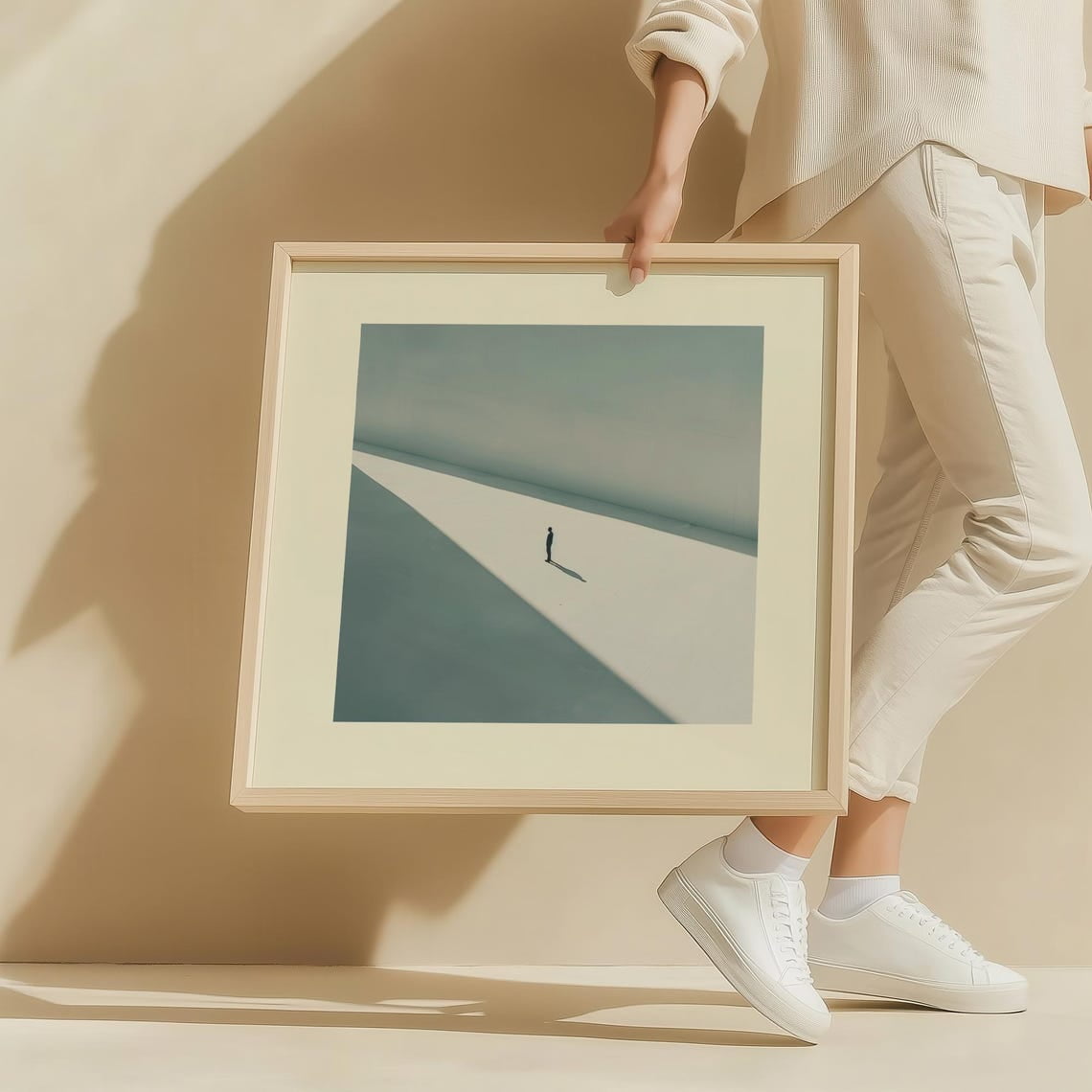 Minimalist Surreal Art Print Lone Figure In Light And Shadow Abstract ...