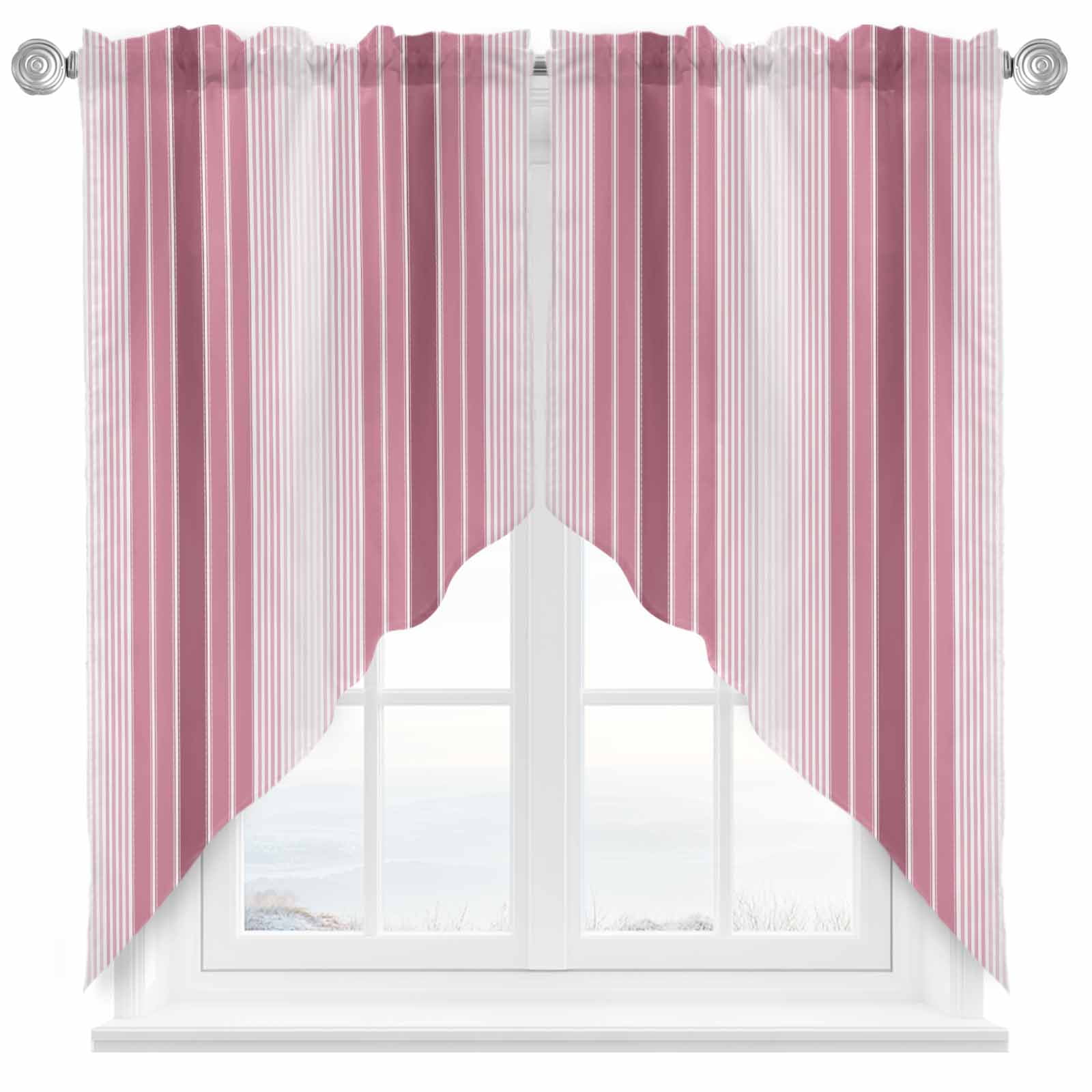 Minimalist Swag Curtain Valance for Windows, Country Pink Gradient ...