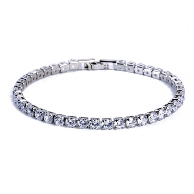 Minimalist Tennis Chain Bracelet with Micro-Pave 4.0 Zirconia Stones ...