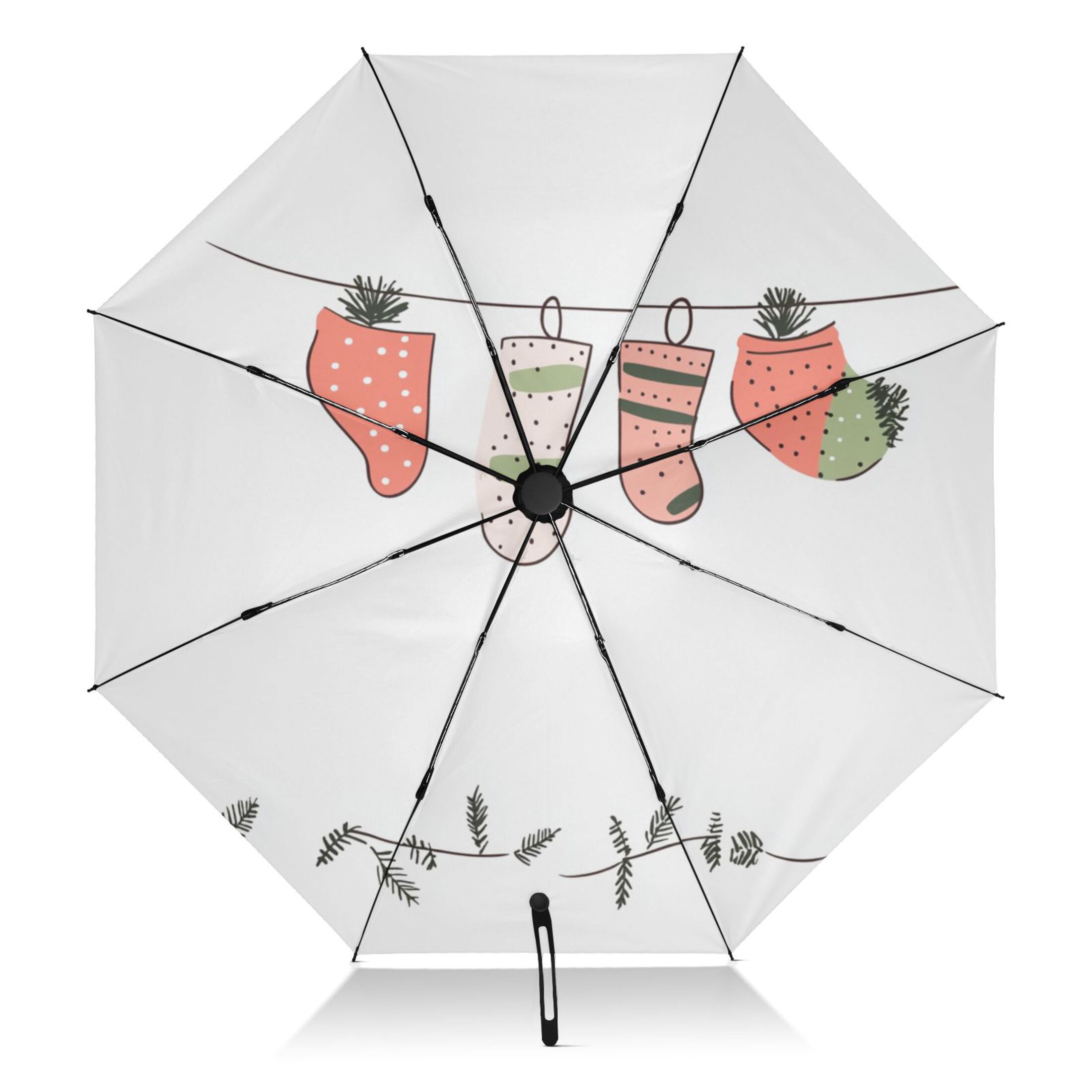 Minimalist Themed Sock Pattern Extra Large Automatic Umbrella, UV ...