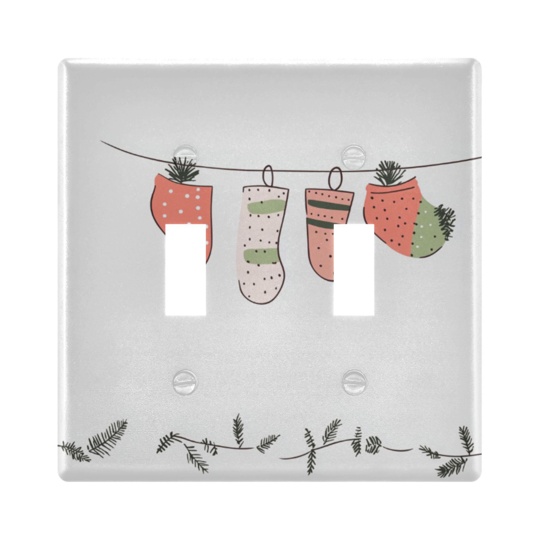 Minimalist Themed Sock Pattern Fireproof Switch Plate with Rounded ...