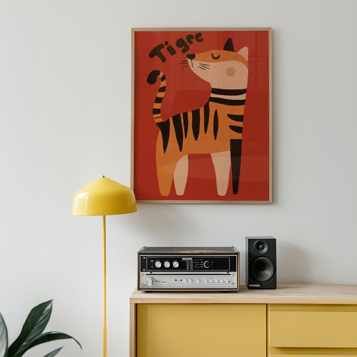 Minimalist Tiger Print, Bold Jungle Animal Wall Art Home Decor #2367 ...