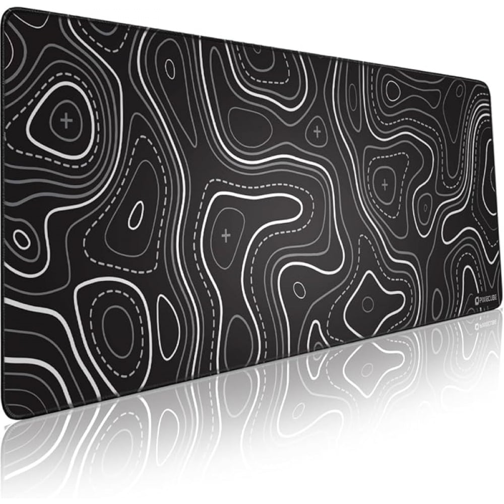 Minimalist Topographic Map Mouse Pad - Contour Extended Large Stitch ...
