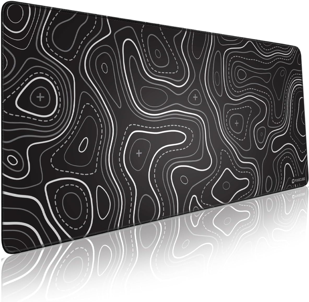Minimalist Topographic Map Mouse Pad - Contour Extended Large Stitch ...