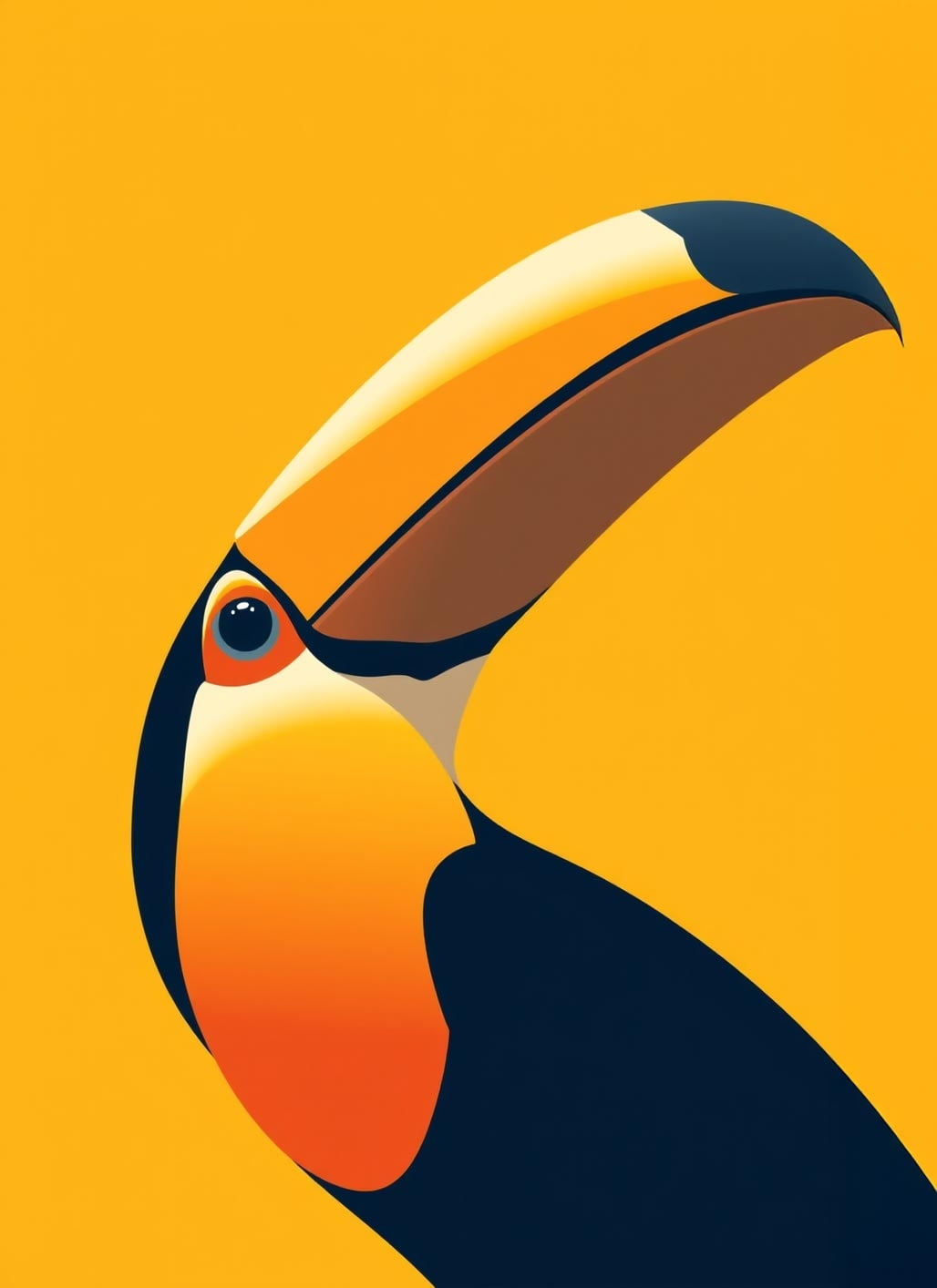 Minimalist Toucan Poster – Bold Modern Wildlife Art 【Rolled Canvas ...