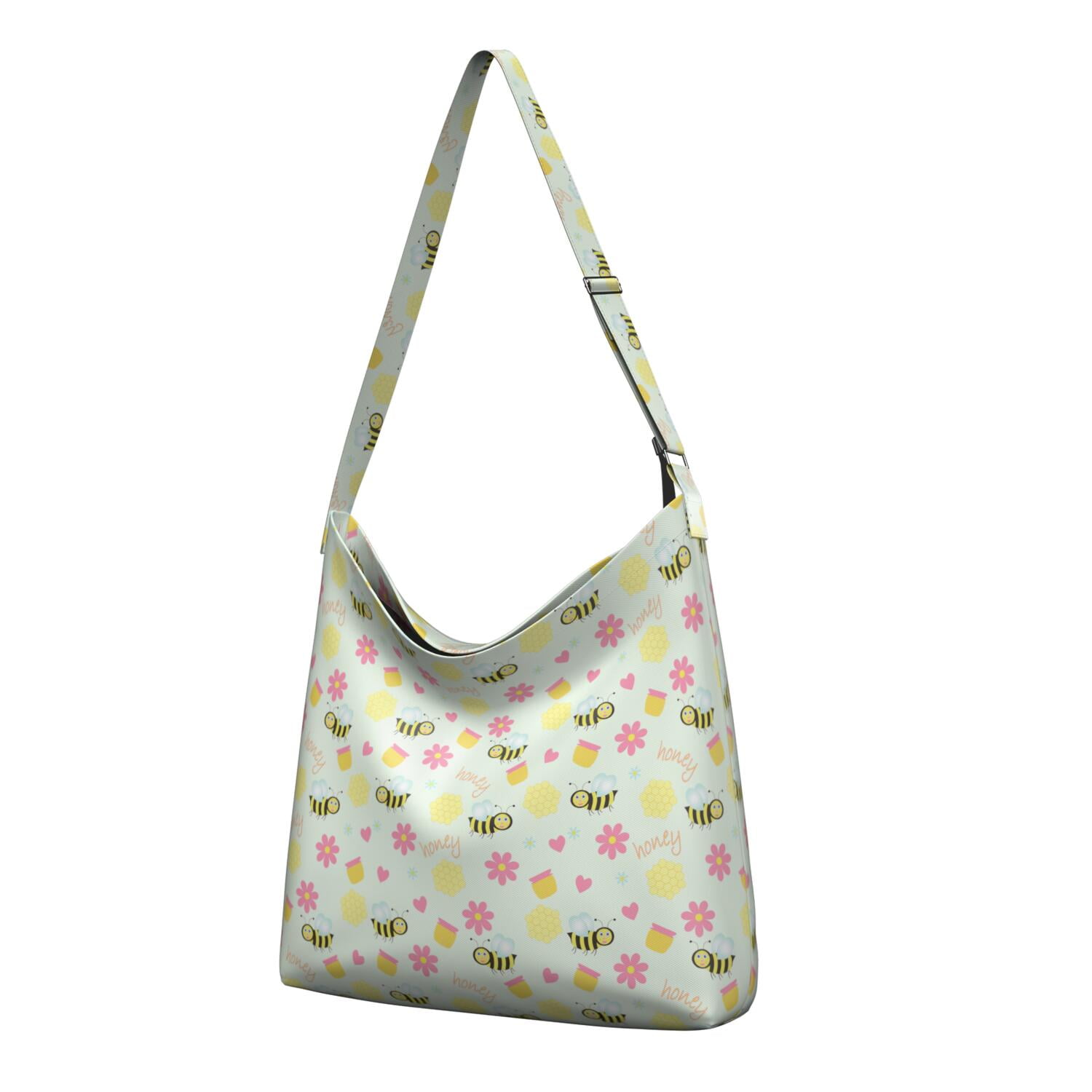 Minimalist Travel Bag with Honeycomb Print | Adjustable Strap Crossbody ...