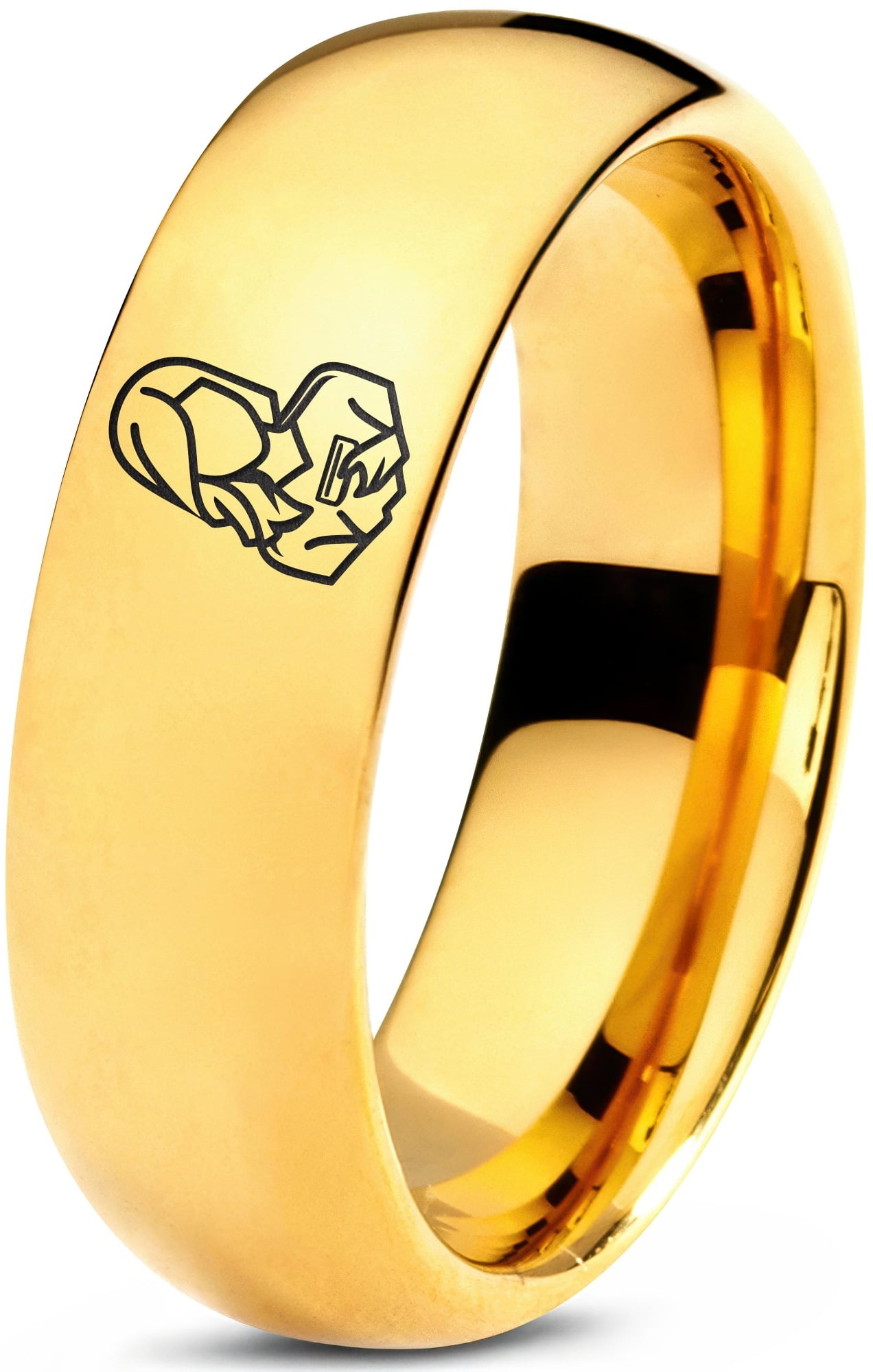 Minimalist Tungsten Gamer Purity Ring Gold Abstract Valentines Gift for ...