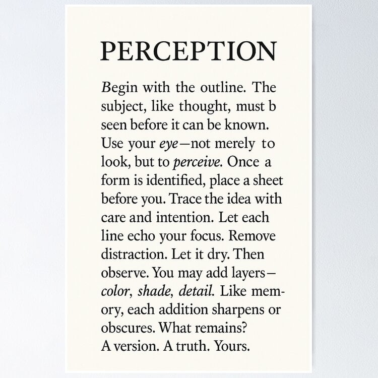 Minimalist Typography Quote €“ Perception Poem Poster- Unframed Poster ...