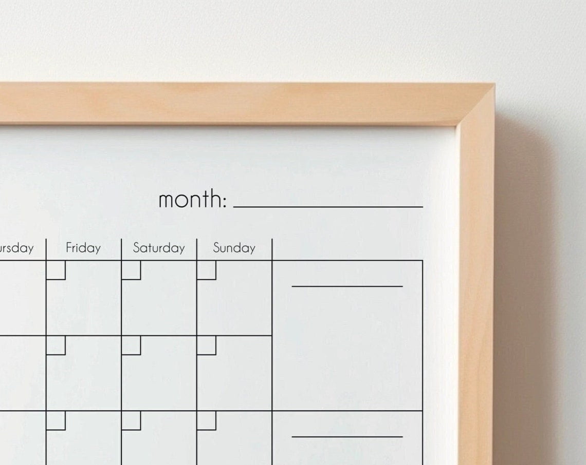 Minimalist Undated Family Calendar, Family Planner, Monthly Calendar ...