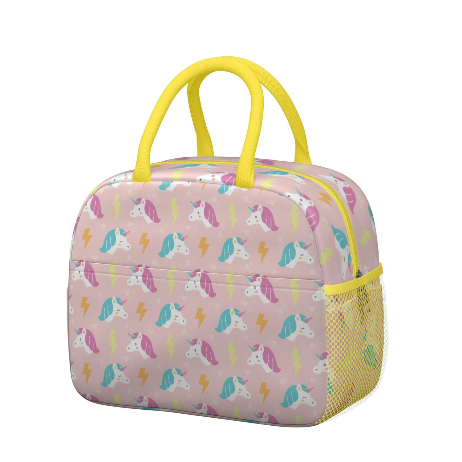 Minimalist Unicorn Aesthetic Lunch Bag - Abstract Rainbow & Floral ...