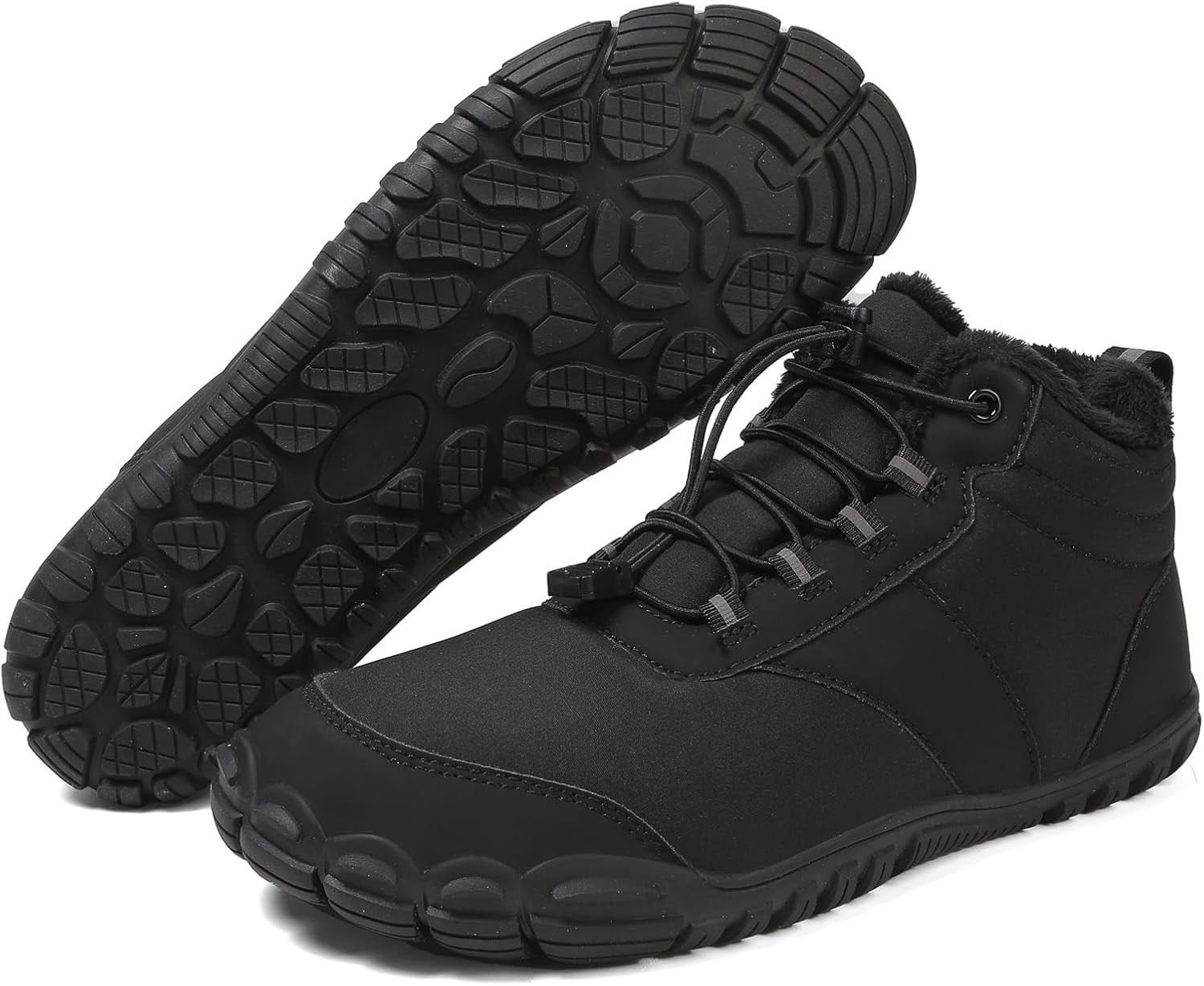 Minimalist Unisex Barefoot Hiking Boots for Winter Slip-On, Warm ...