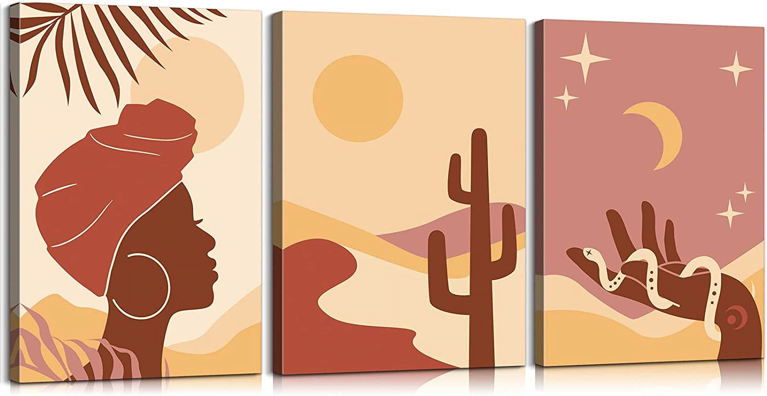 Minimalist Wall Art Decor Boho Minimalist African American Black Woman Wall Decor Minimalist ...