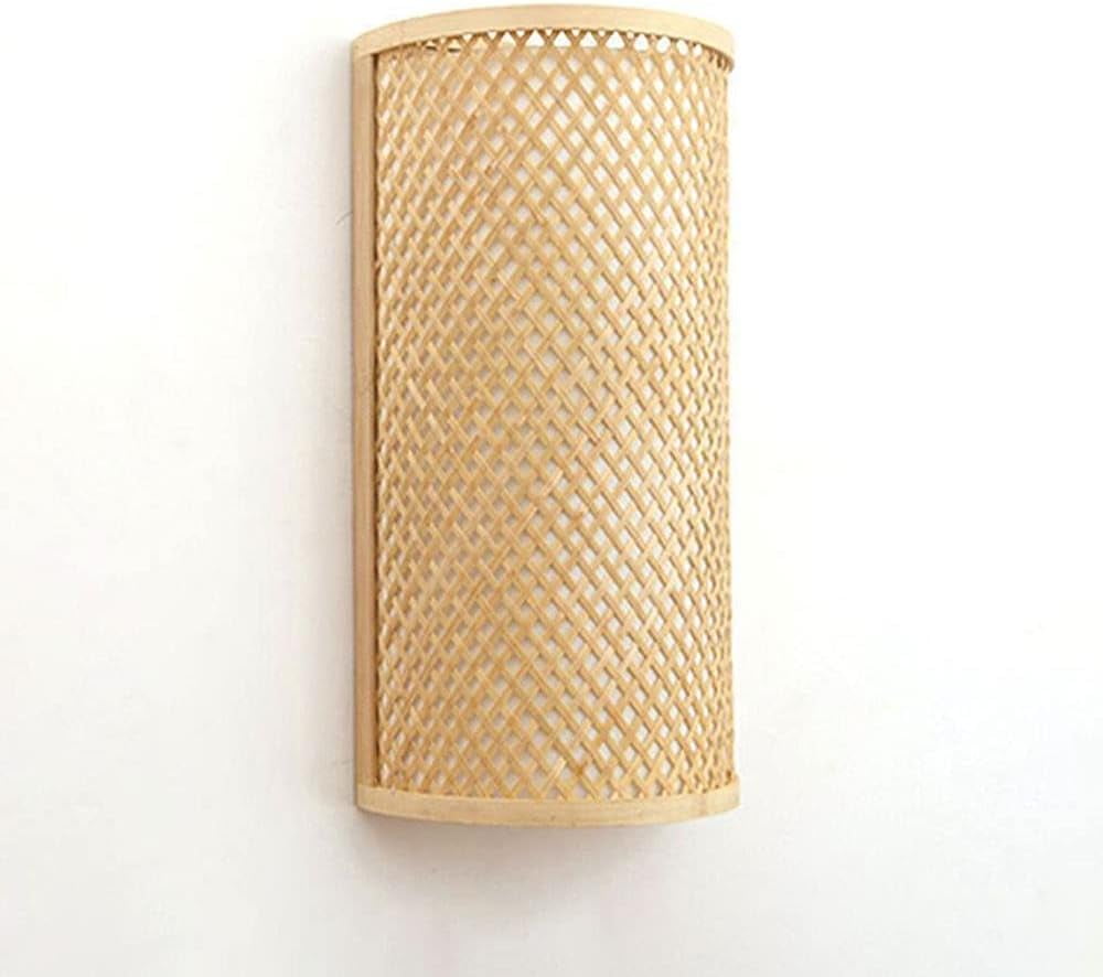Minimalist Wall Lamp Natural Bamboo Wall Sconce Indoor Wall Light ...