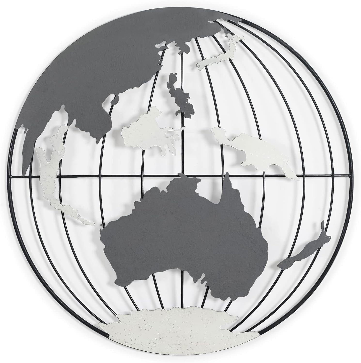 Minimalist Wall Metal World Map Globe Wall Art, 23 x 23 inch Home ...