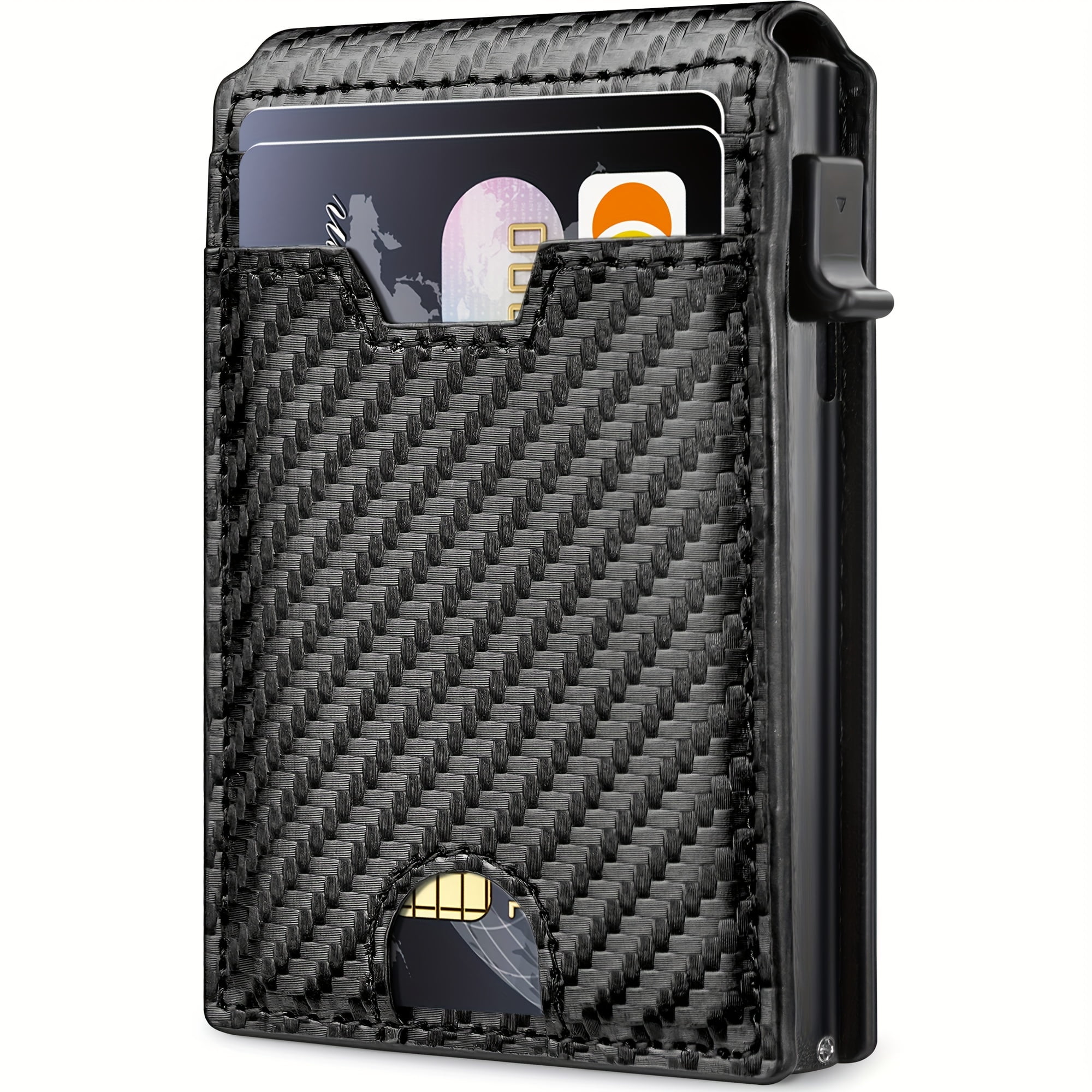 Minimalist Wallet For Men - With Money Clip Slim Leather Slots Credit ...