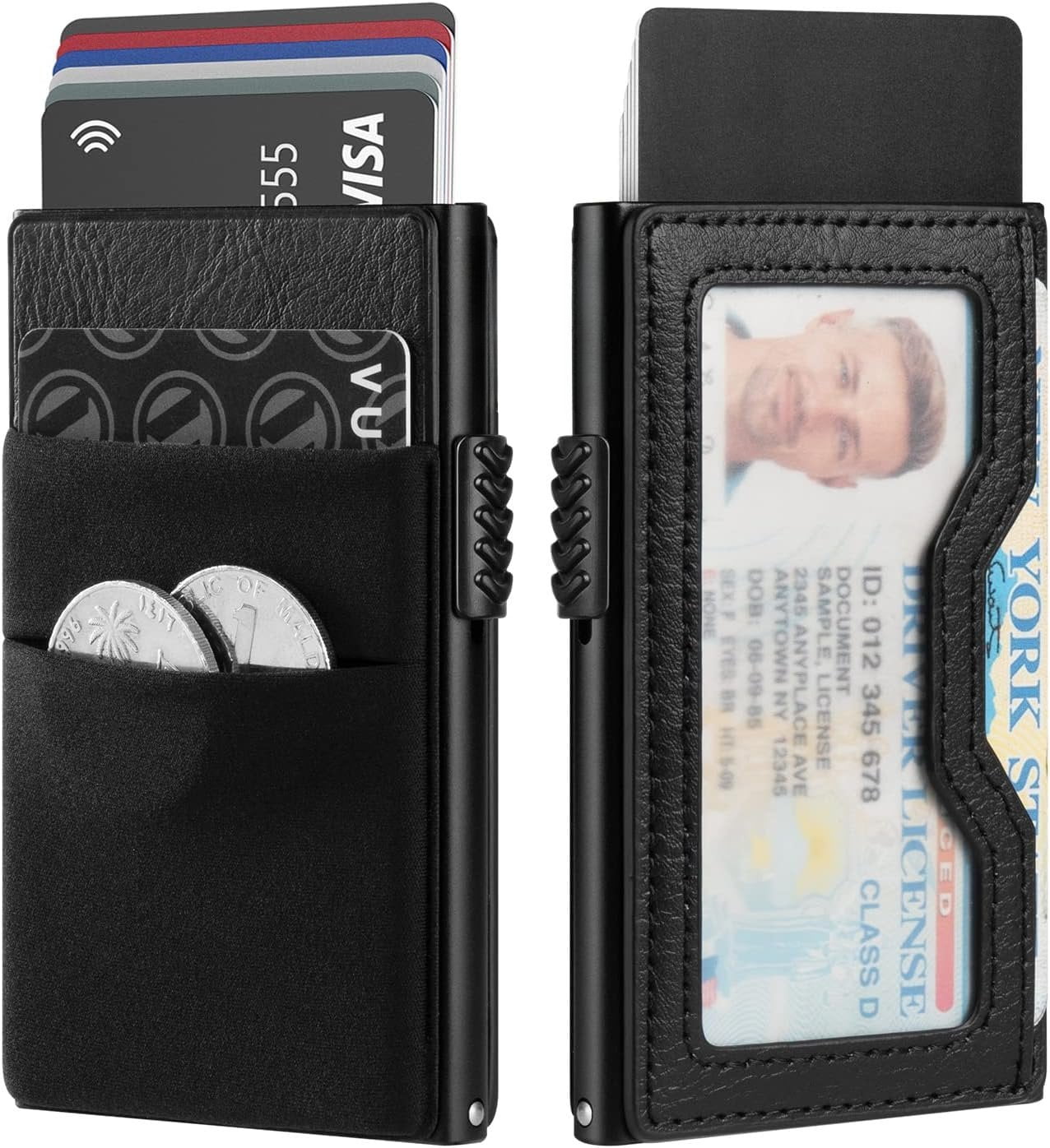 Minimalist Wallet with ID Window & EDC Pocket Pop Up Card Holder RFID ...