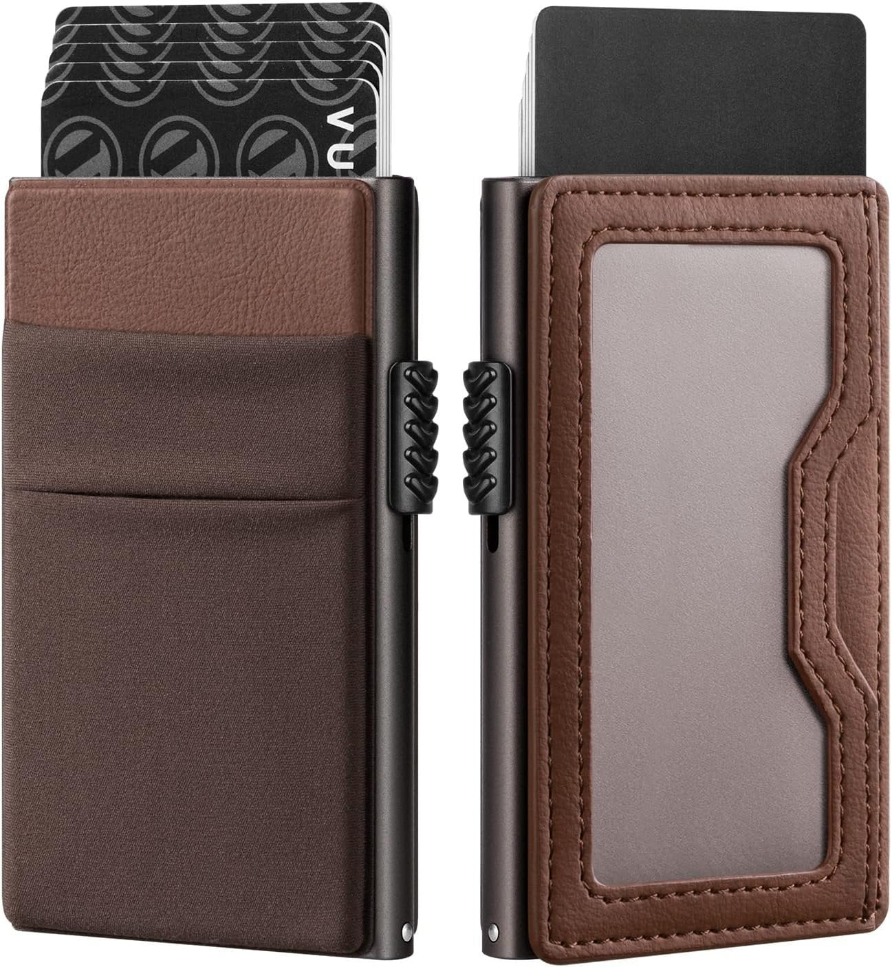 Minimalist Wallet with ID Window & EDC Pocket Pop Up Card Holder RFID ...