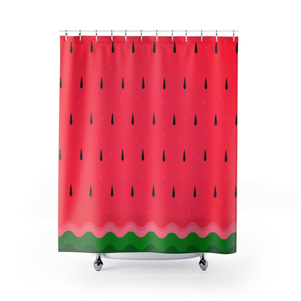 Minimalist Watermelon Background Premium 71"x74" Waterproof Shower ...