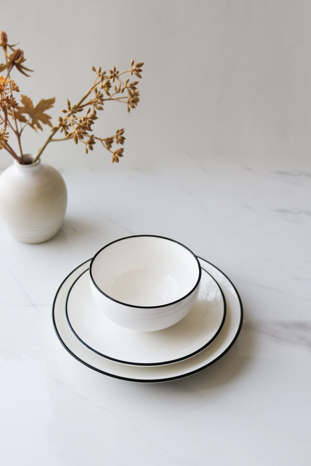 Minimalist White Ceramic Small Plate Set of 2 – 7" Modern Side Plate ...
