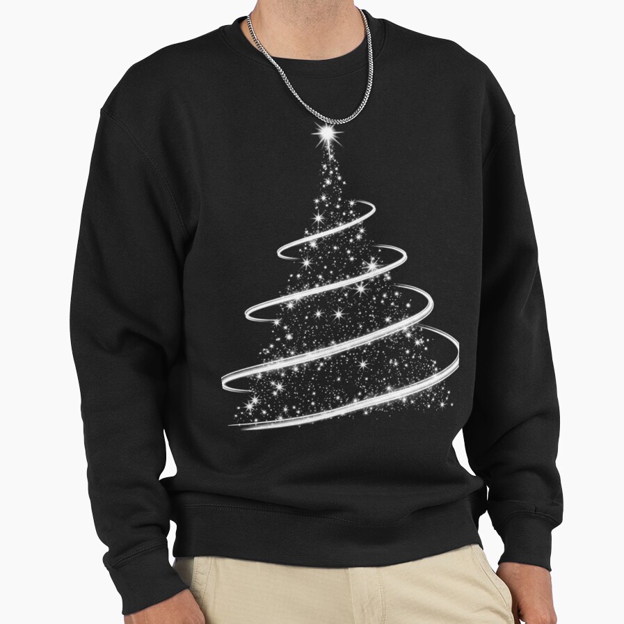 Minimalist White Star Christmas Tree Glow Retro Holiday Graphic Art ...