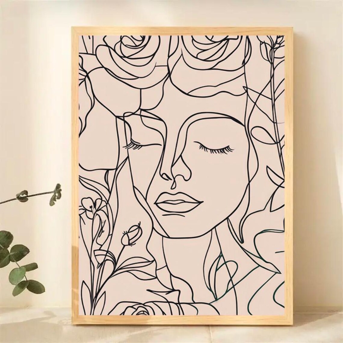 Minimalist Woman Line Art Poster, Line Drawing, Neutral Wall Decor For ...