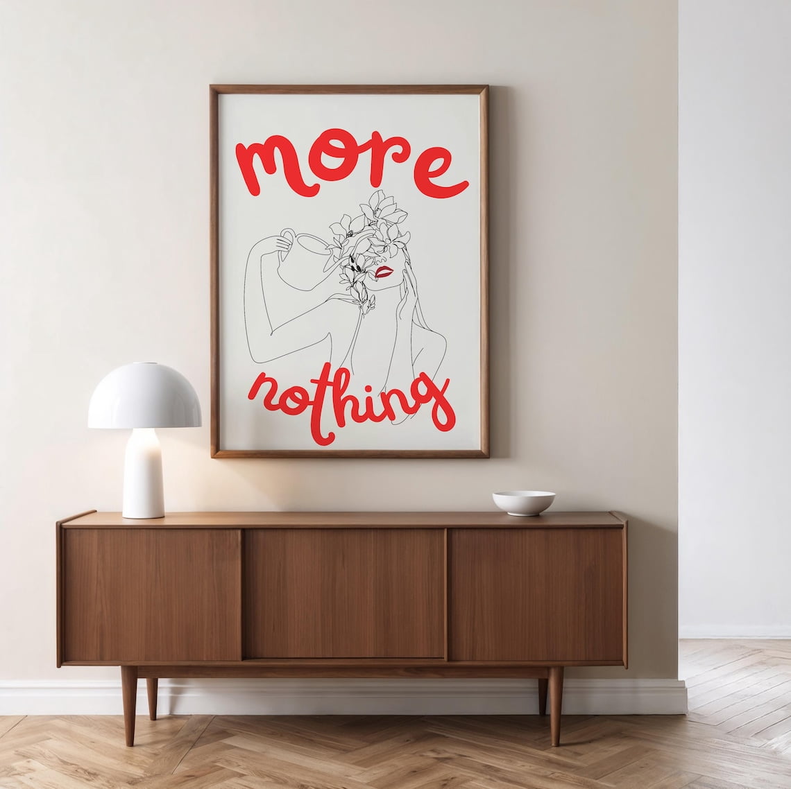 Minimalist Woman Line Drawing Poster Art, Self Care Floral Concept ...