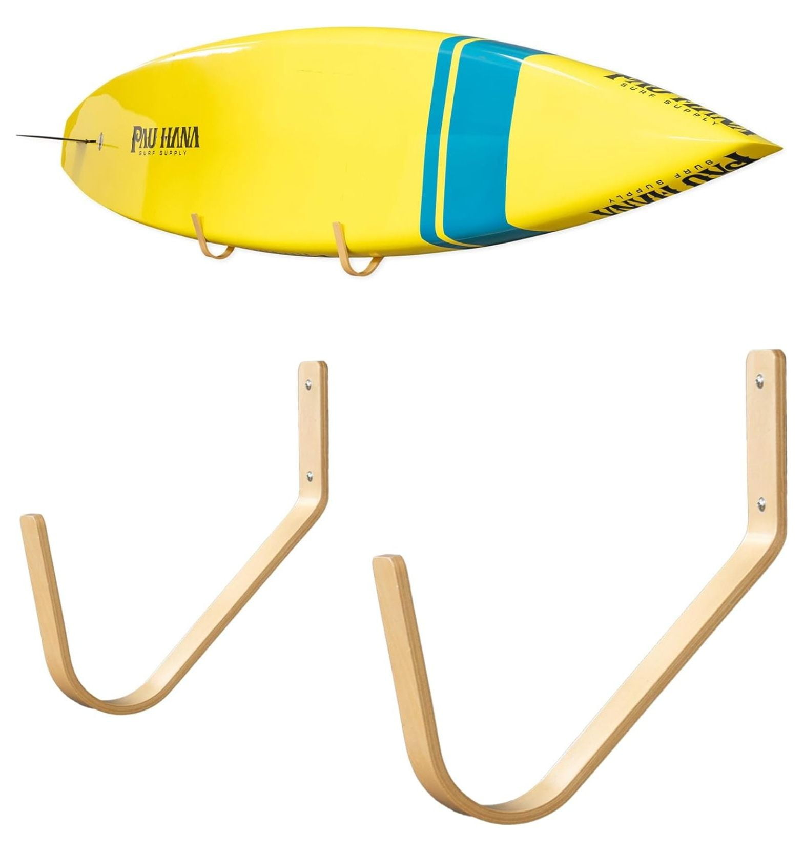 Minimalist Wood Rack, Standup Paddleboard and Surfboard Wall Mount ...