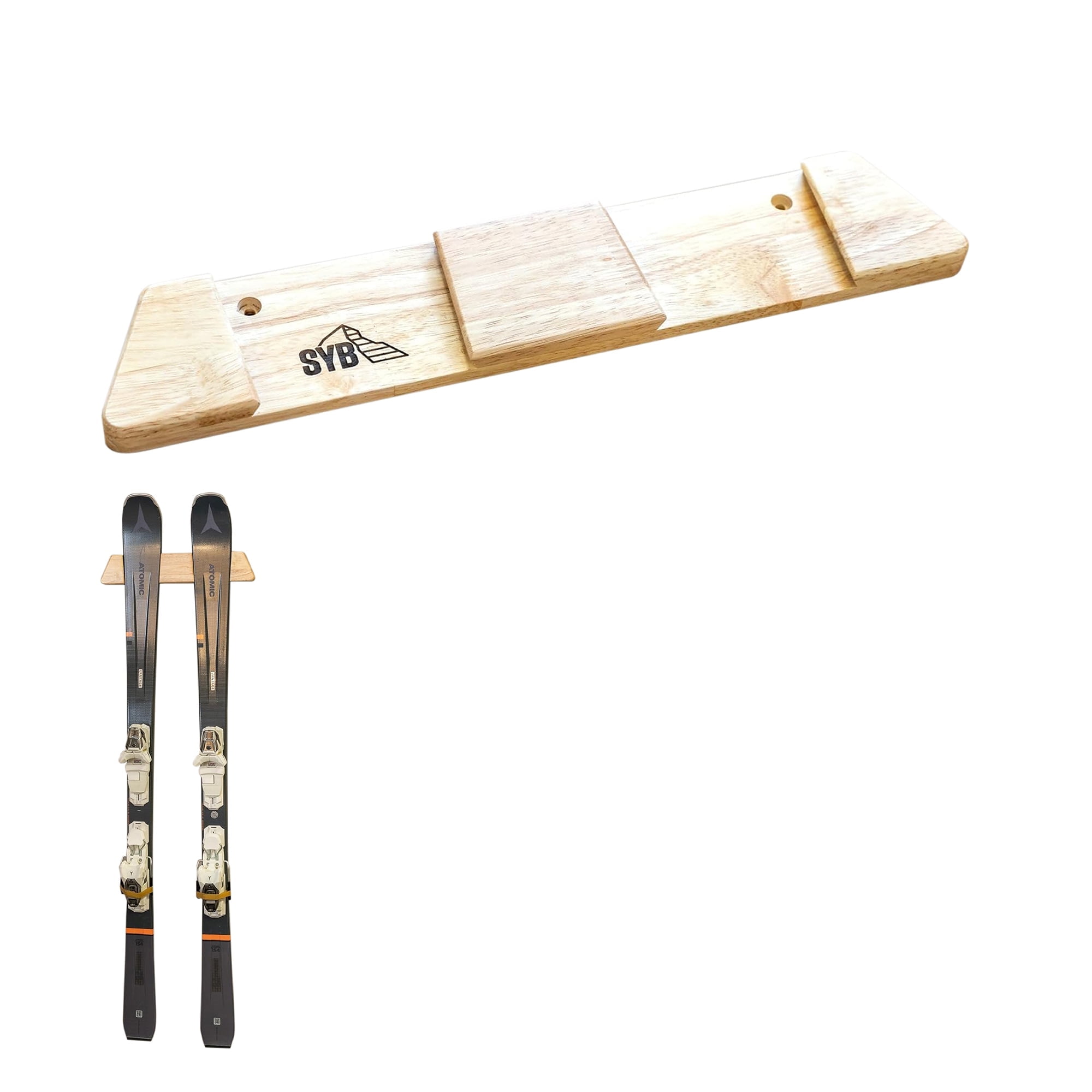 StoreYourBoard Minimalist Wood Ski Rack – Vertical Ski Storage Holder ...