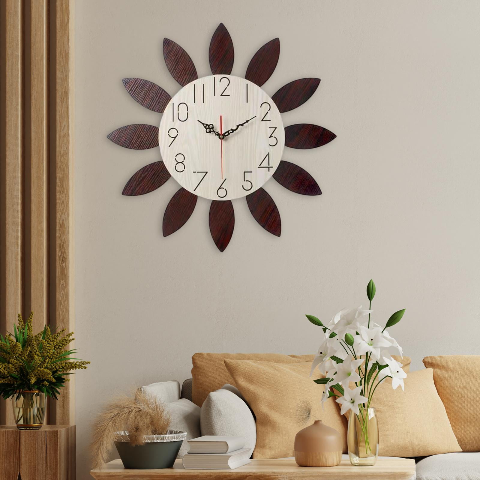 Minimalist Wood Wall Clock, Silent Sweep Circular Hanging Clocks for ...