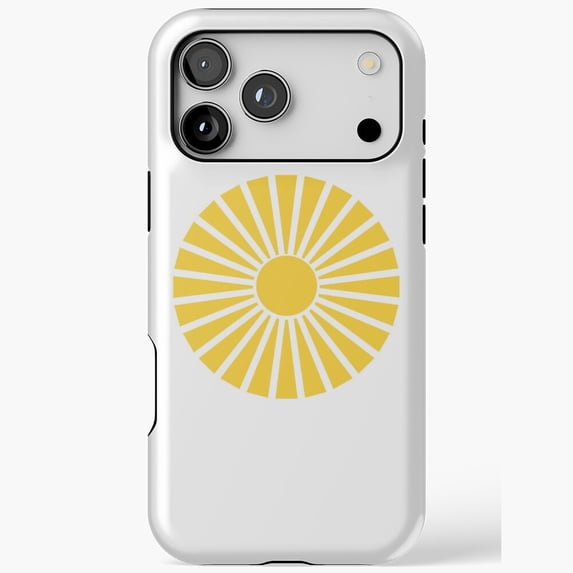 Minimalist Yellow Sun Radiating Rays ifor iPhone Case 11 through 17 Pro ...
