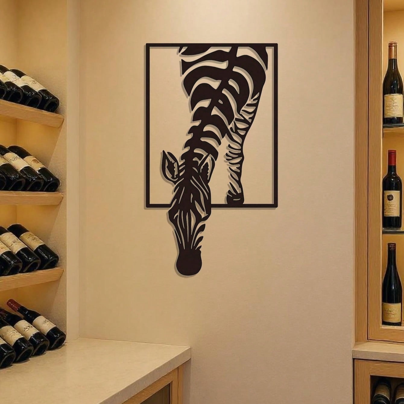 Zebra Metal Wall Art - Black & White Animal Sculpture for Farmhouse ...