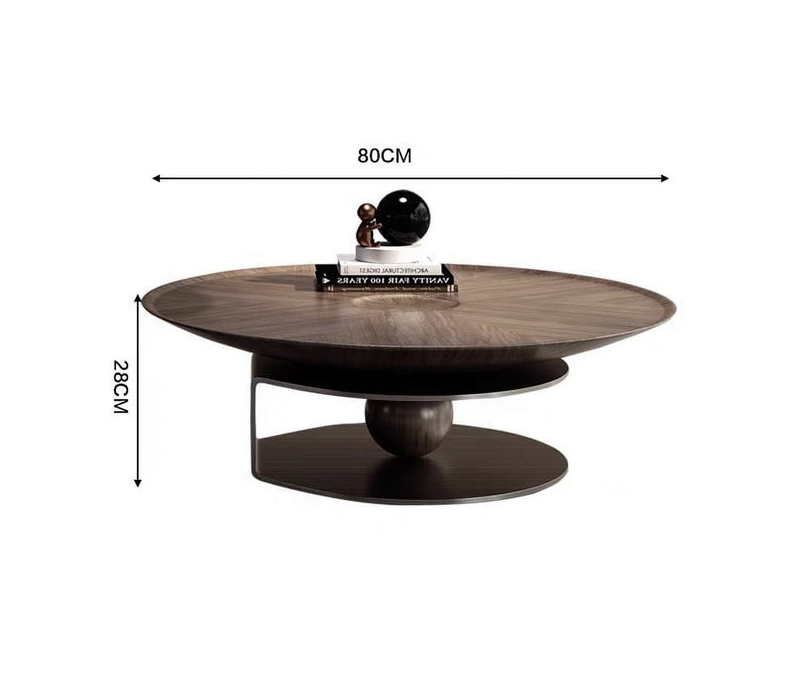 Minimalist walnut round coffee table living room home use light luxury ...