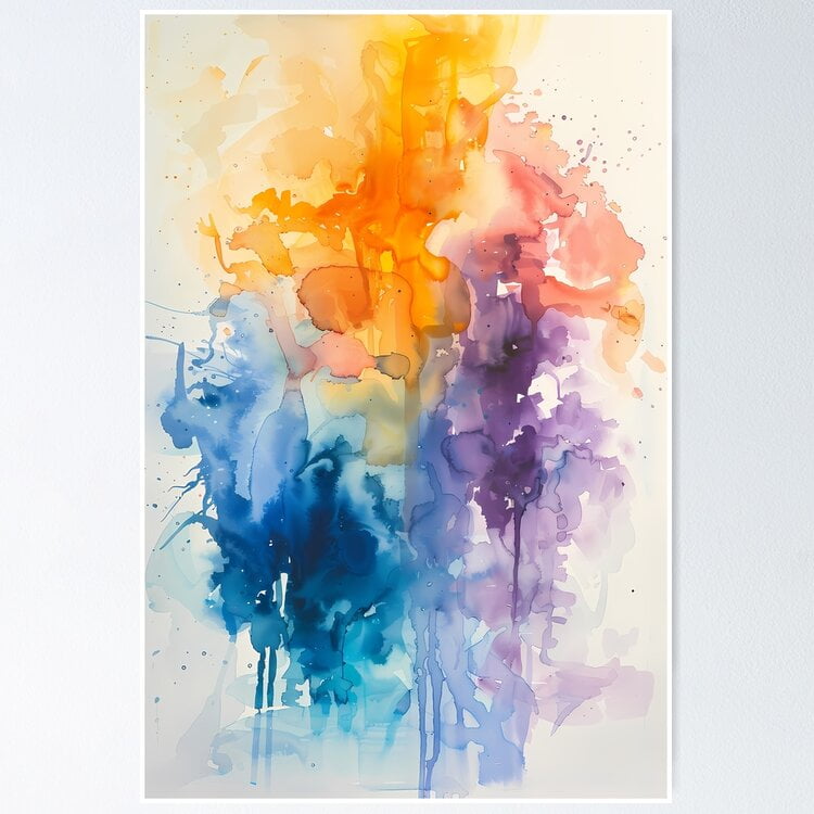 Minimalist watercolor Poster - KIRA.110, UNFRAMED-18x24 - Walmart.com