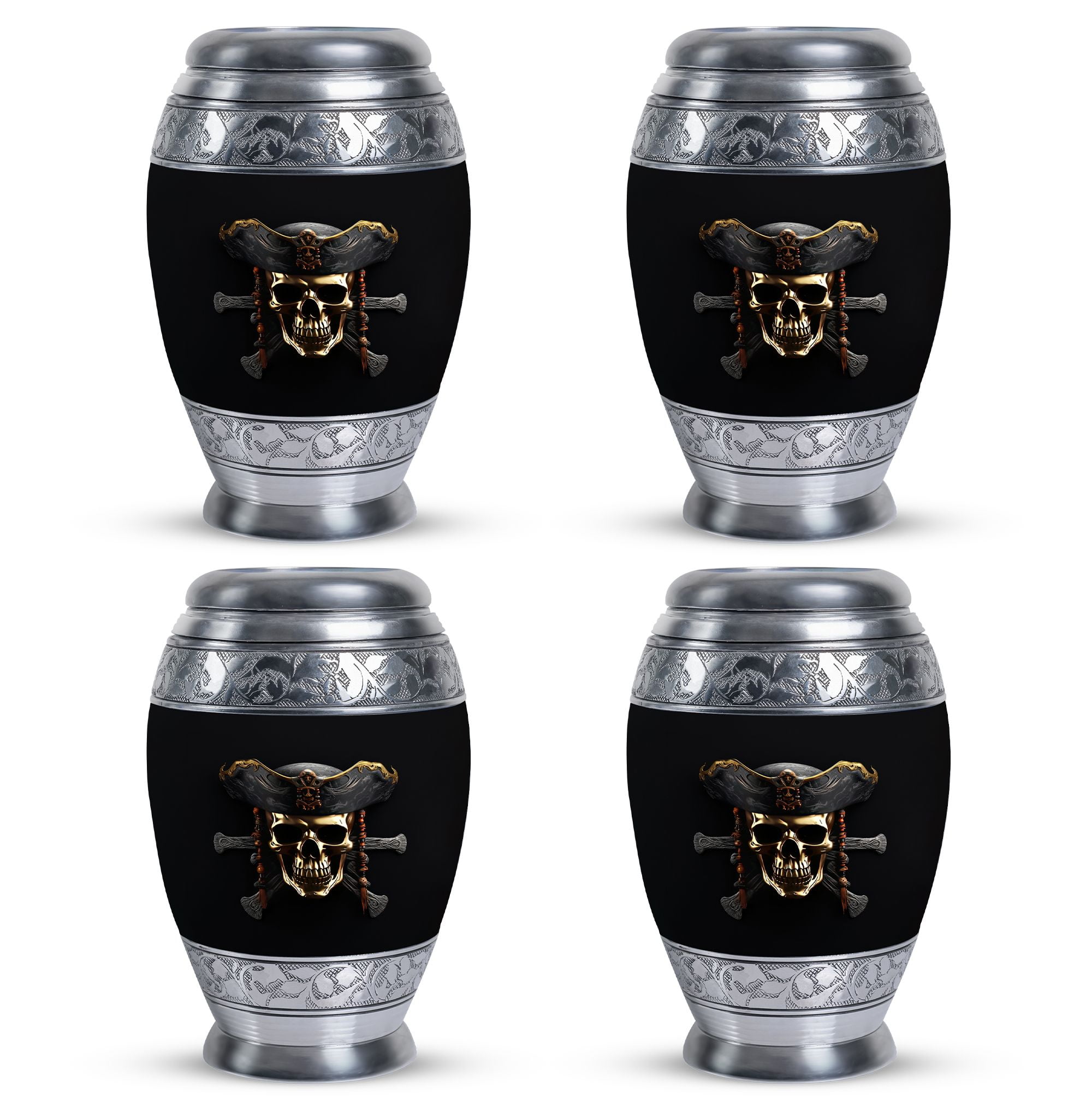 Minimalistic 3d Render Pirate Skull Cremation Urn For Human Ashes Adult ...