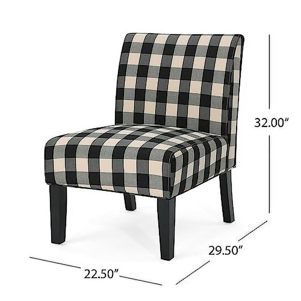 Minimalistic Black and White Contemporary Accent Chair with Tapered ...