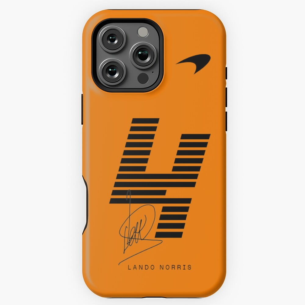 Minimalistic Lando Norris Papaya Orange iPhone Tough Case 17 through 11 ...