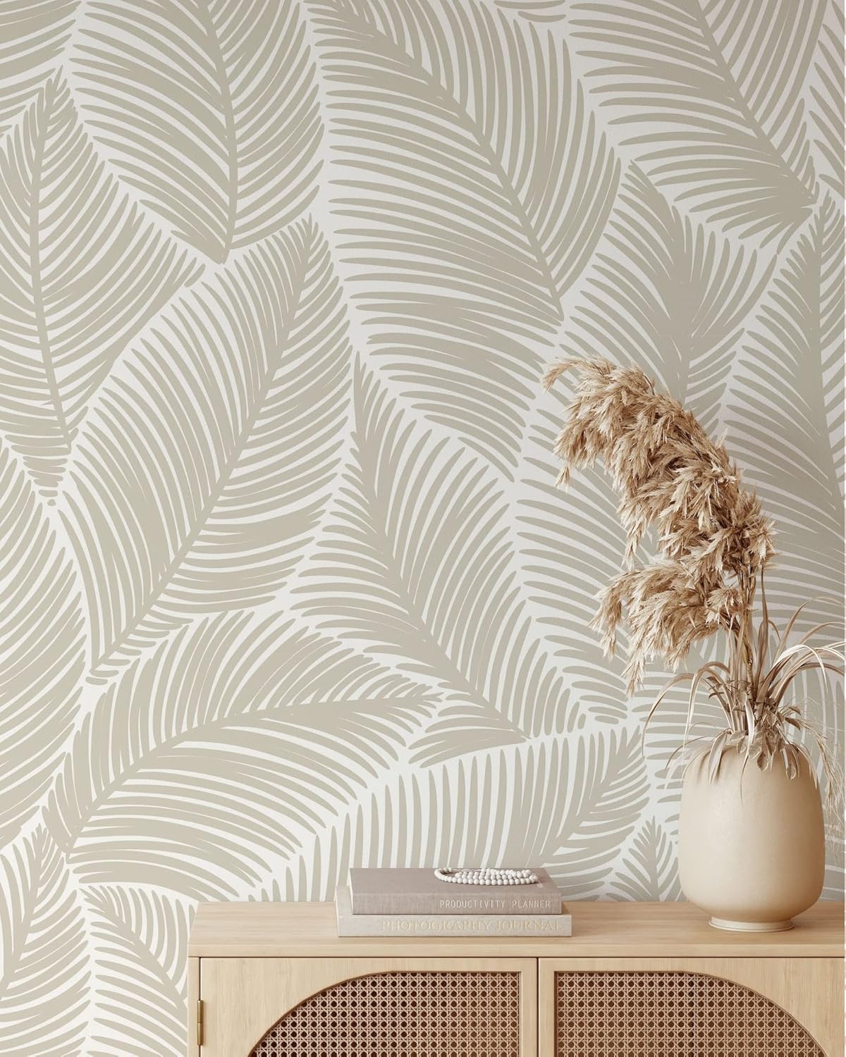 Minimalistic Leaves Wallpaper | Removable Self Adhesive Floral ...