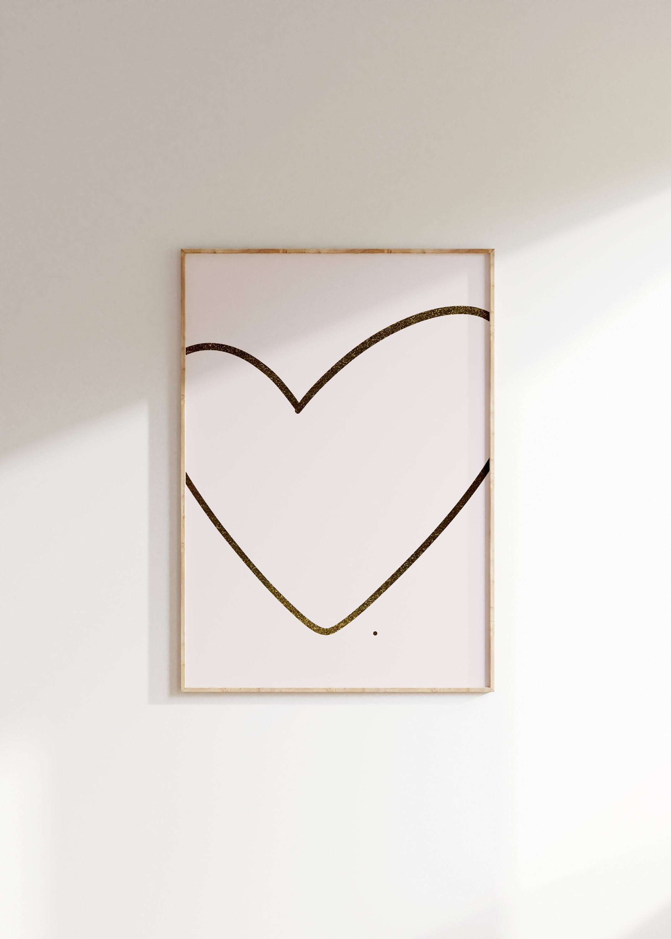 Minimalistic Scribble Heart Poster • Line Art Heart • Beige Black Gold ...