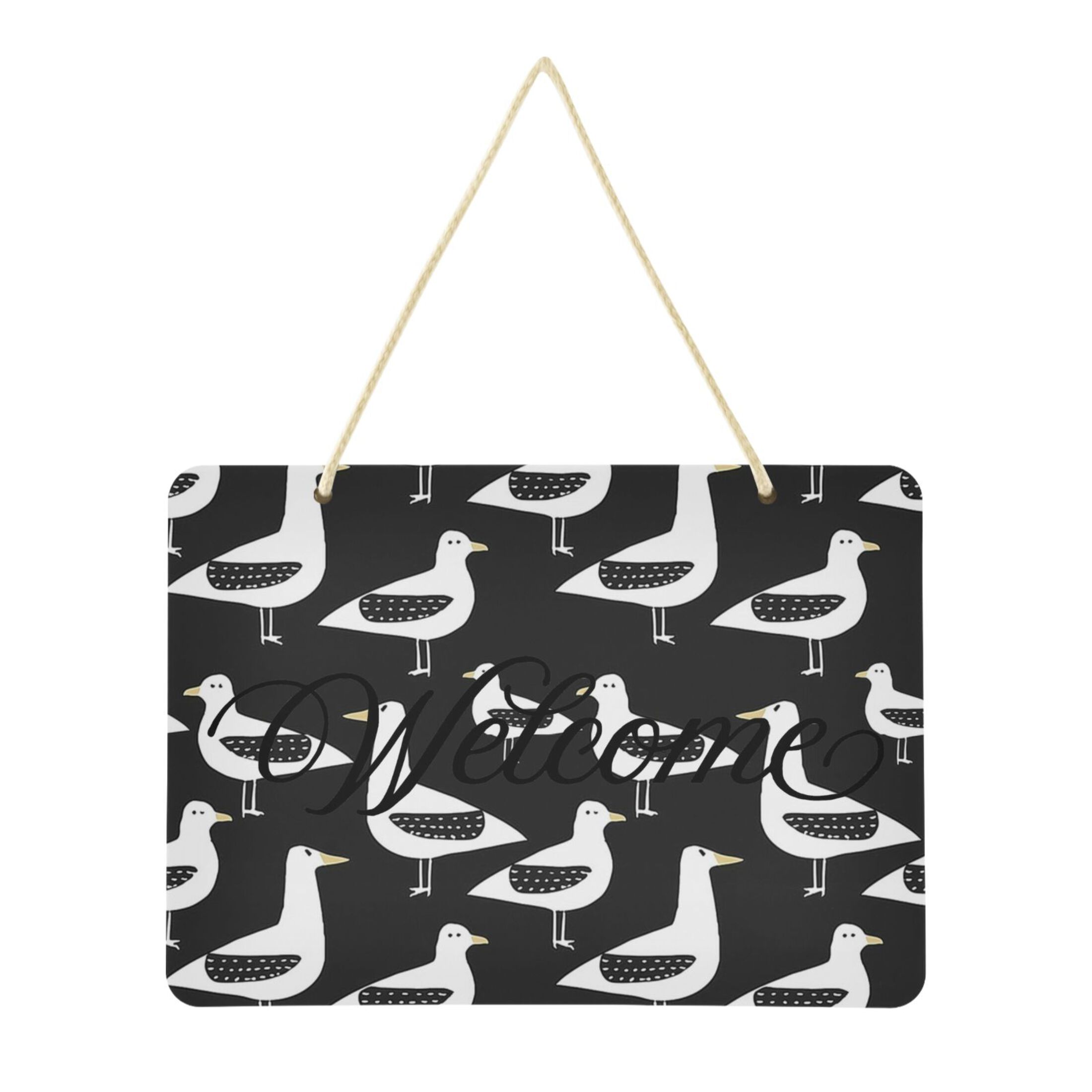 Minimalistic Seagulls Welcome Sign Front Door PVC 14x10 inch Hanger ...