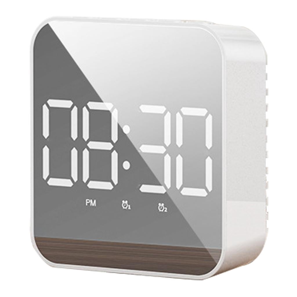 Minimalists LED Digital Mirrored Clock With Voice Activation And ...