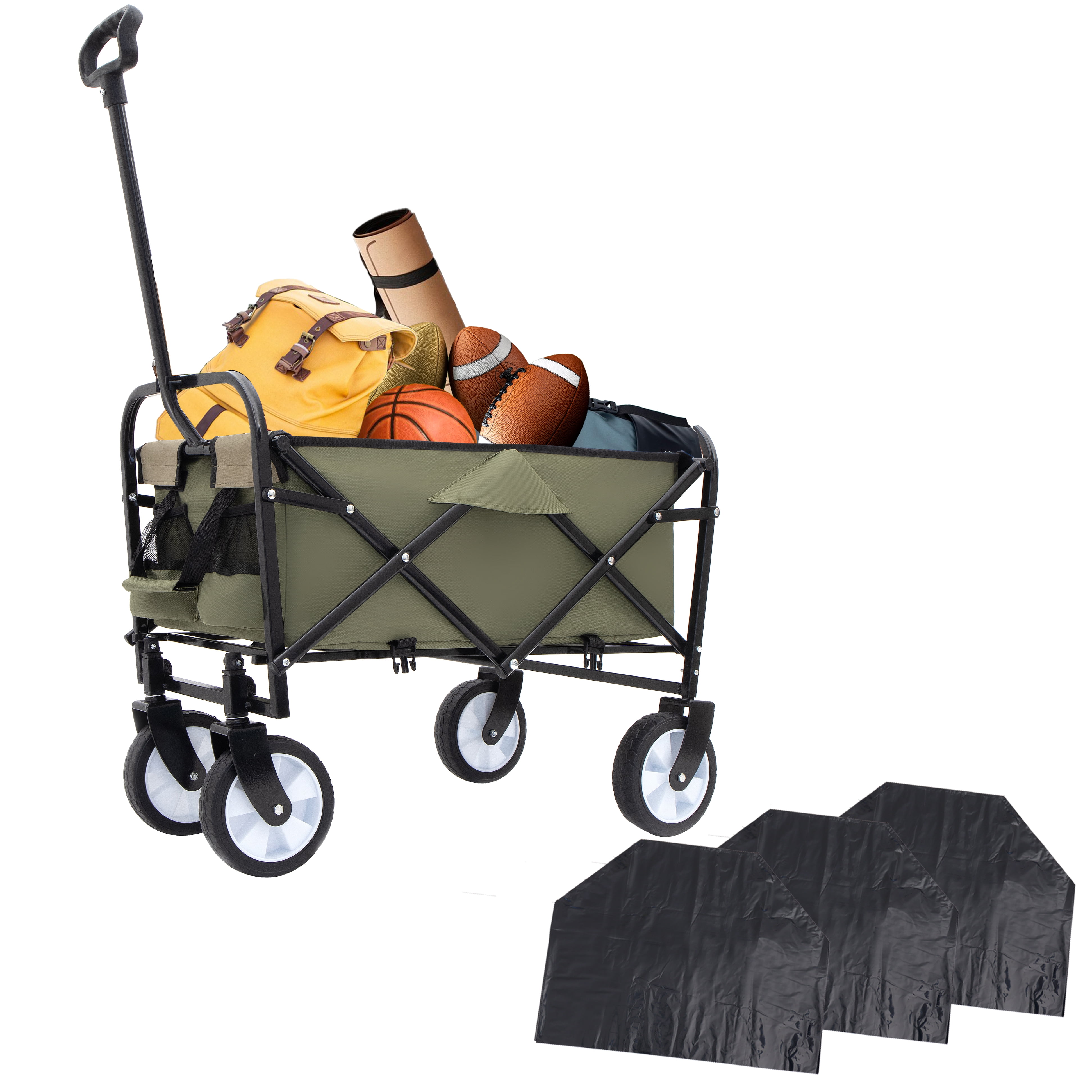 Minimeetall Multi-use Bag,Collapsible Foldable Wagon Cart Beach Wagon ...