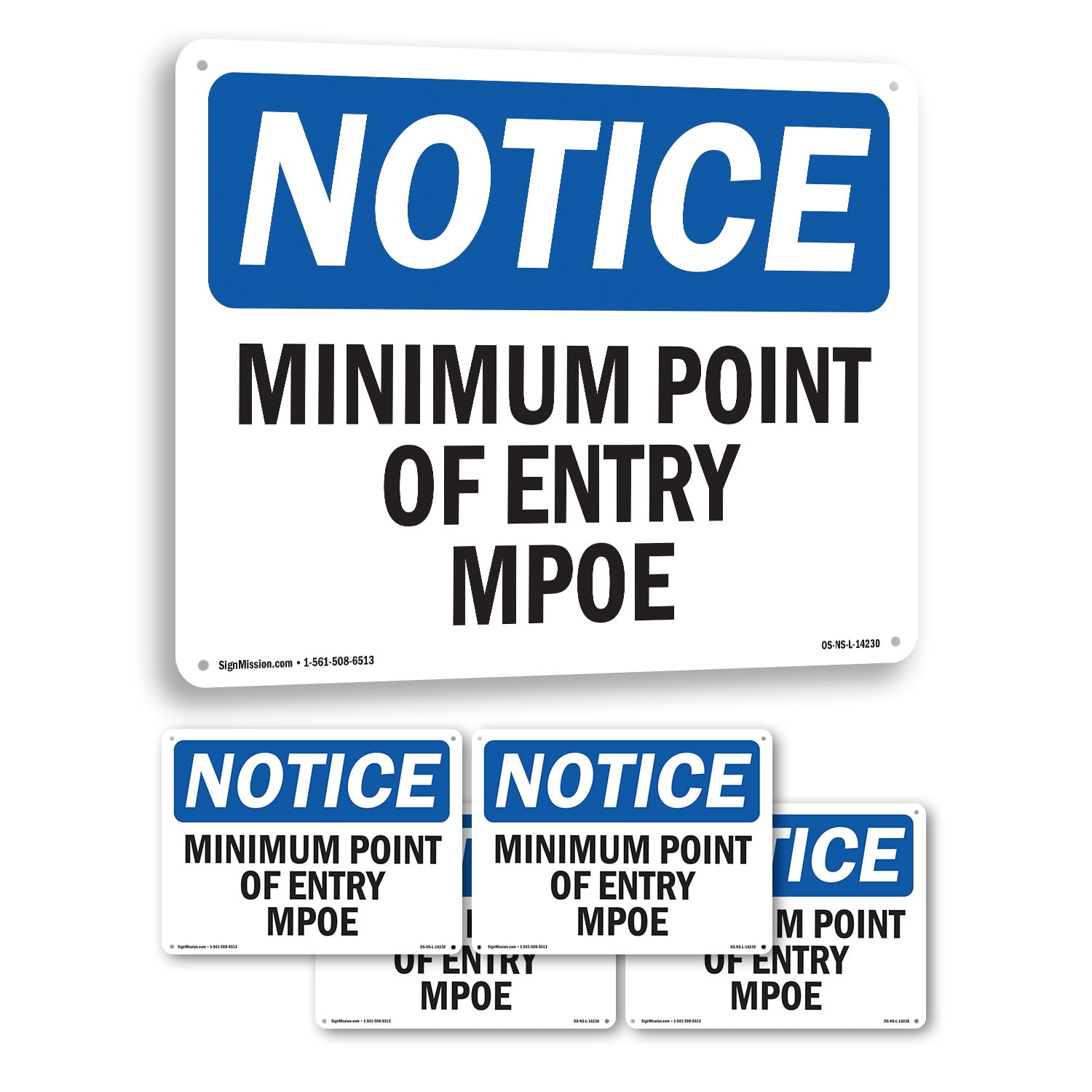 Minimum Point Of Entry Mpoe OSHA Notice Rigid Plastic Sign 24 Inch x 18 ...