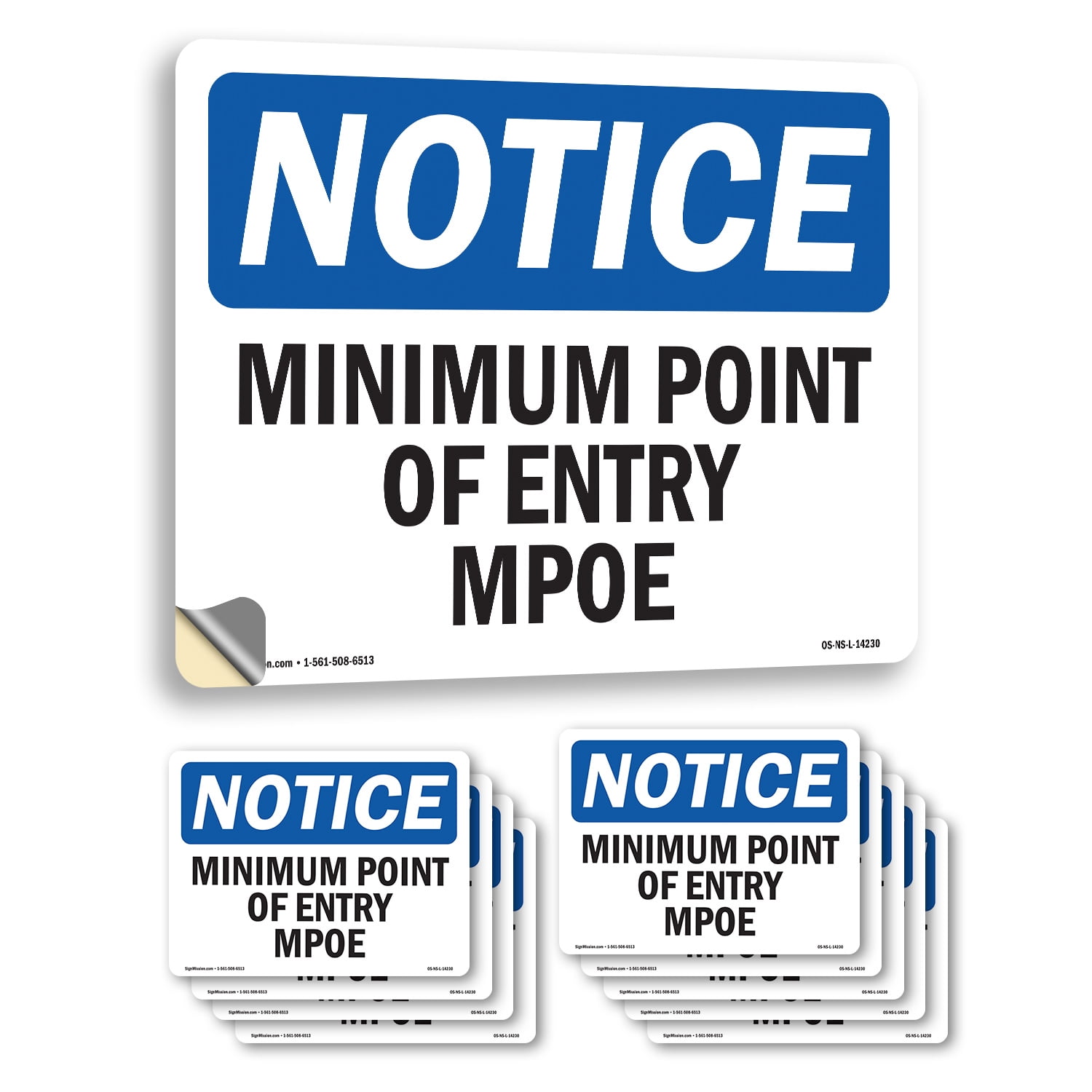 Minimum Point Of Entry Mpoe OSHA Notice Vinyl Decal Label 10 Inch x 7 ...