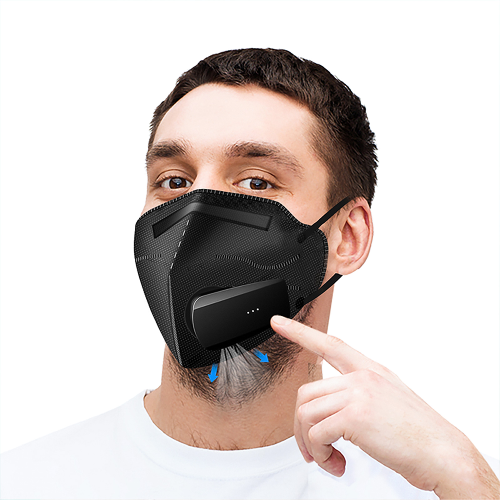 (Minimum batch of 10) (Full black set) Rechargeable intelligent exhaust ...