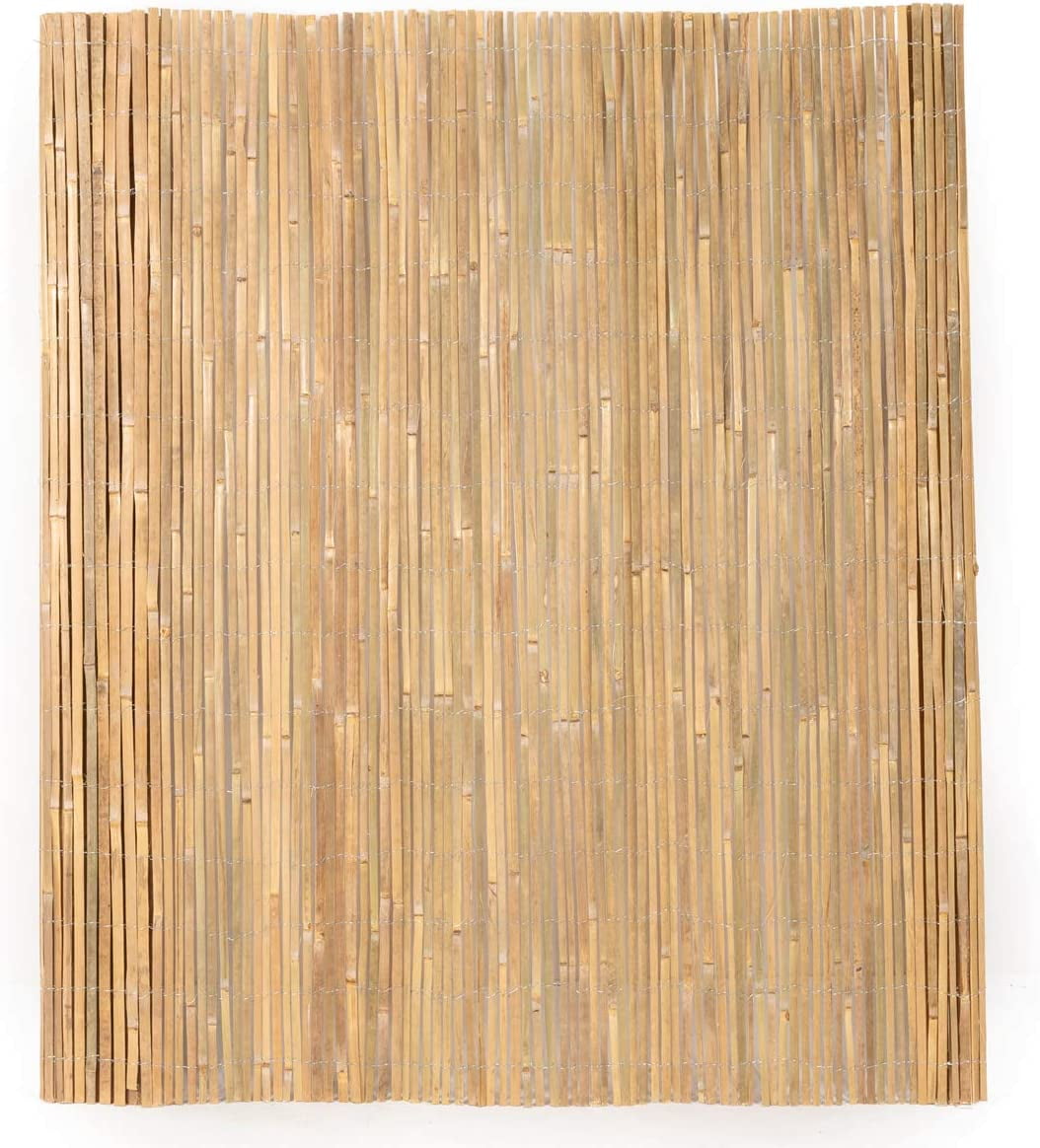 Mininfa Natural Bamboo Slat Screening, Eco-Friendly Privacy Slat Fence ...