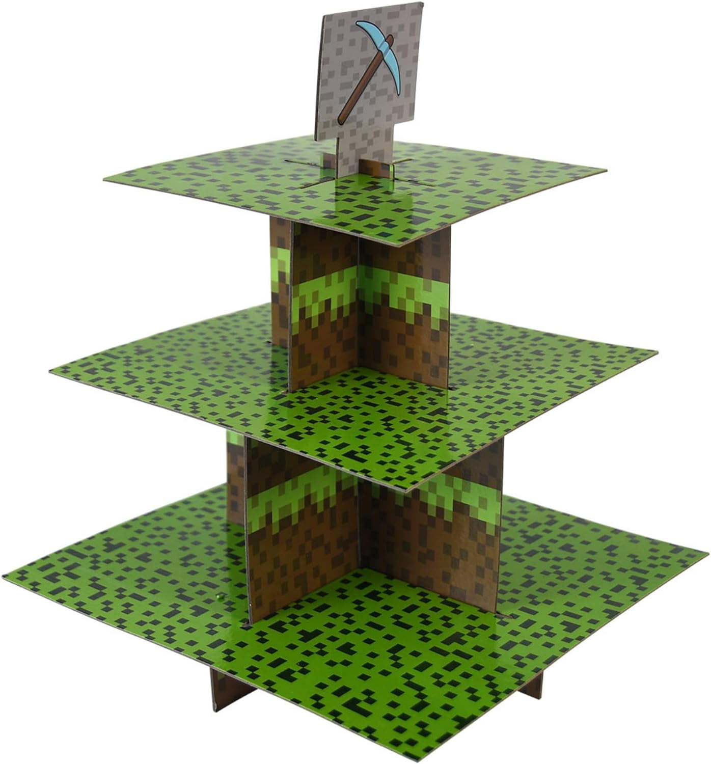 Mining Fun 3 Tier Cupcake Stand - Pixel Miner Party Decorations, Mining ...