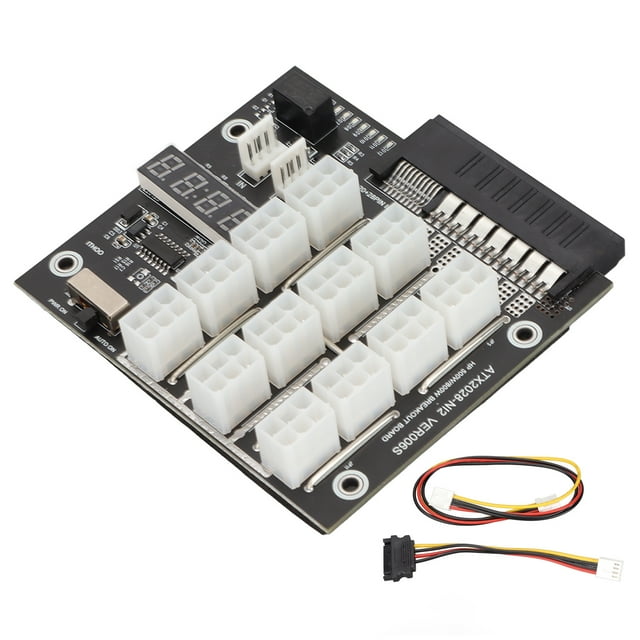Mining Gpu Breakout Board 12 Port 6pin Led Voltage Display 2200watts