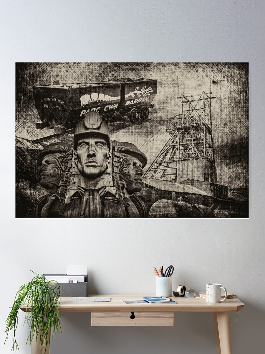 Mining Tribute Antique 1 Poster Wall Art, Modern Wall Decor For Living ...