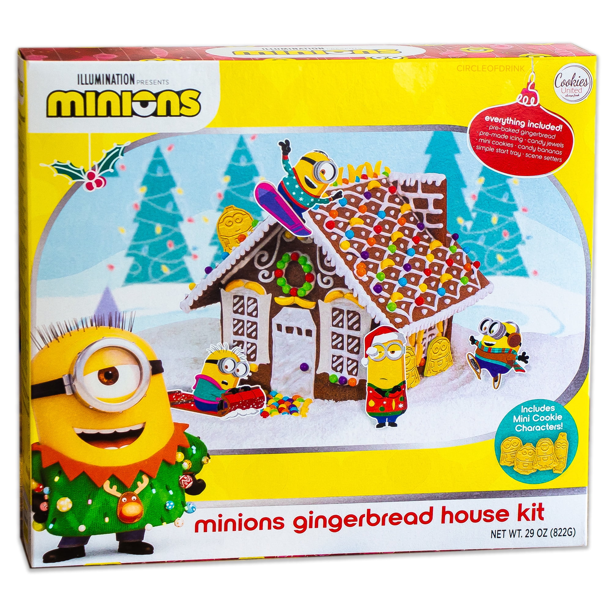 Minion Pre-Built Gingerbread House Kit - Holiday Christmas Set ...