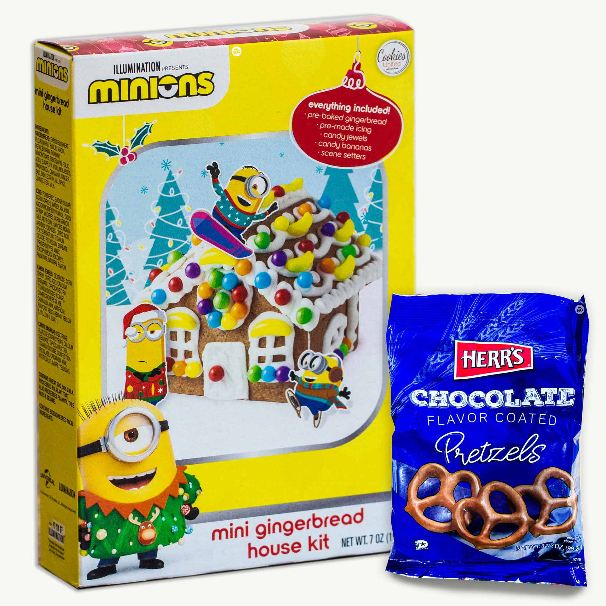 Minion Mini Christmas Gingerbread House Kit (7oz) - Chocolate Covered ...